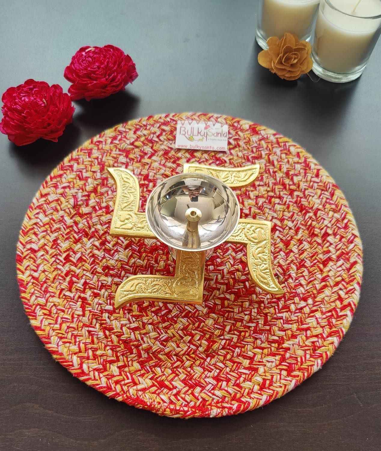 Swastik Brass Diya with Velvet Gift Box – ScrolNShop